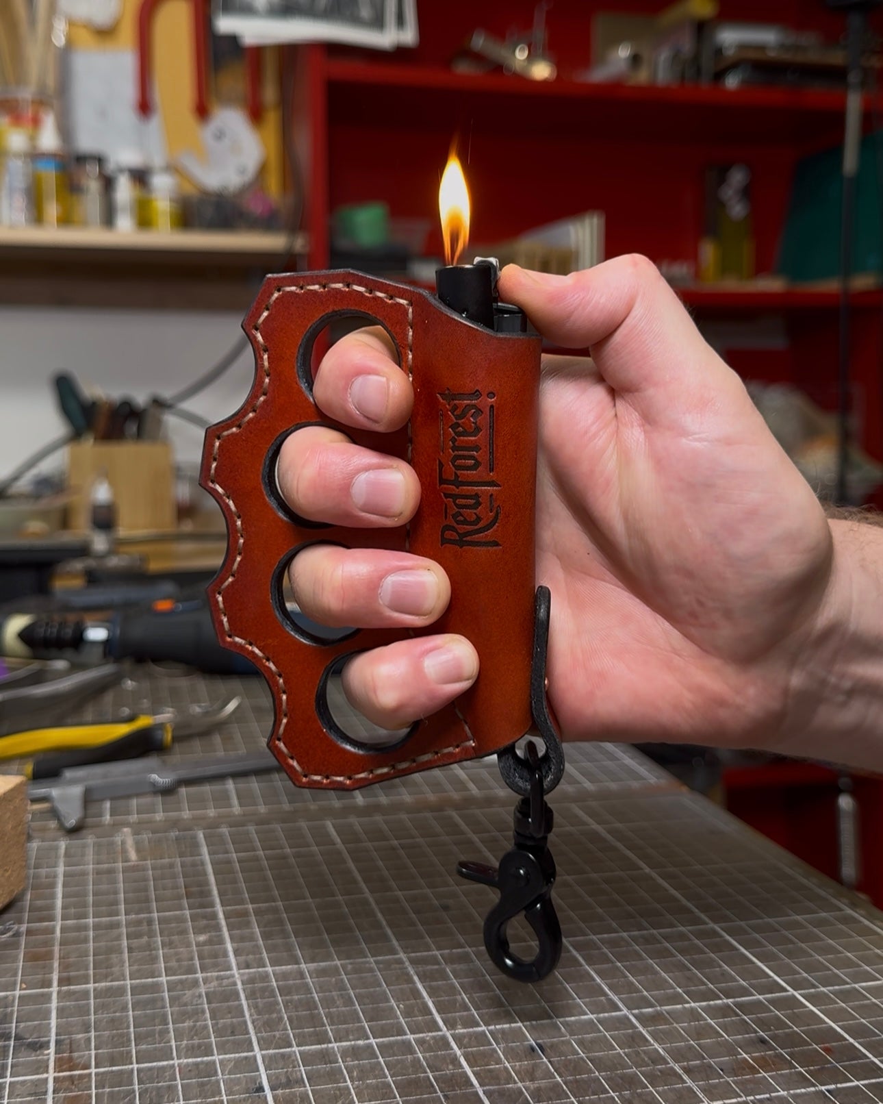 Leather Clipper Lighter Case| decorative Leather Cover – Red Forest Leather